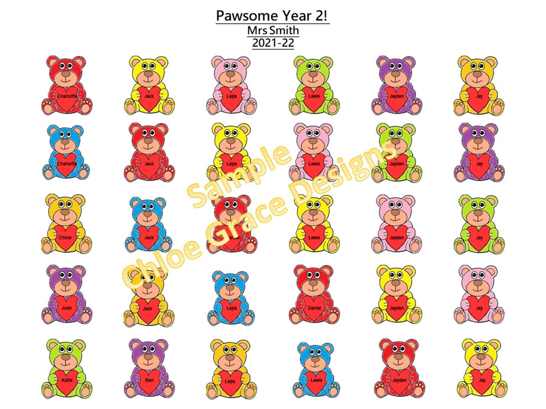 Personalised End of Year Digital Teddy Printable Class Gift - Etsy