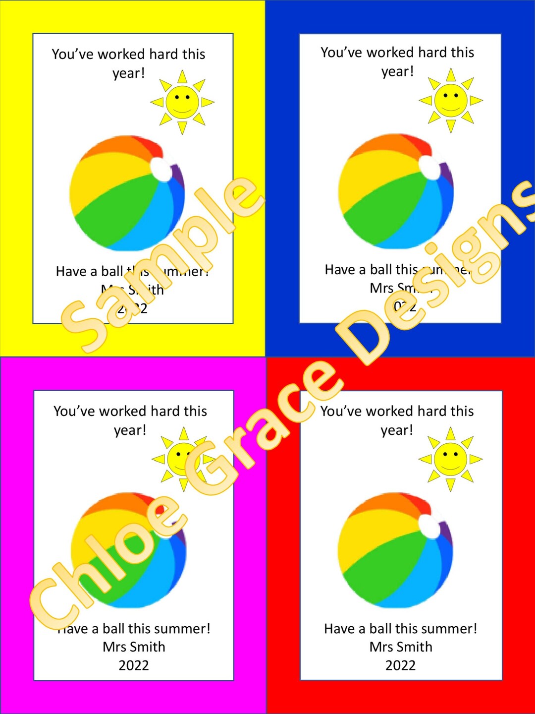 Printable Gift Tags for Pupil Summer Gifts - Etsy