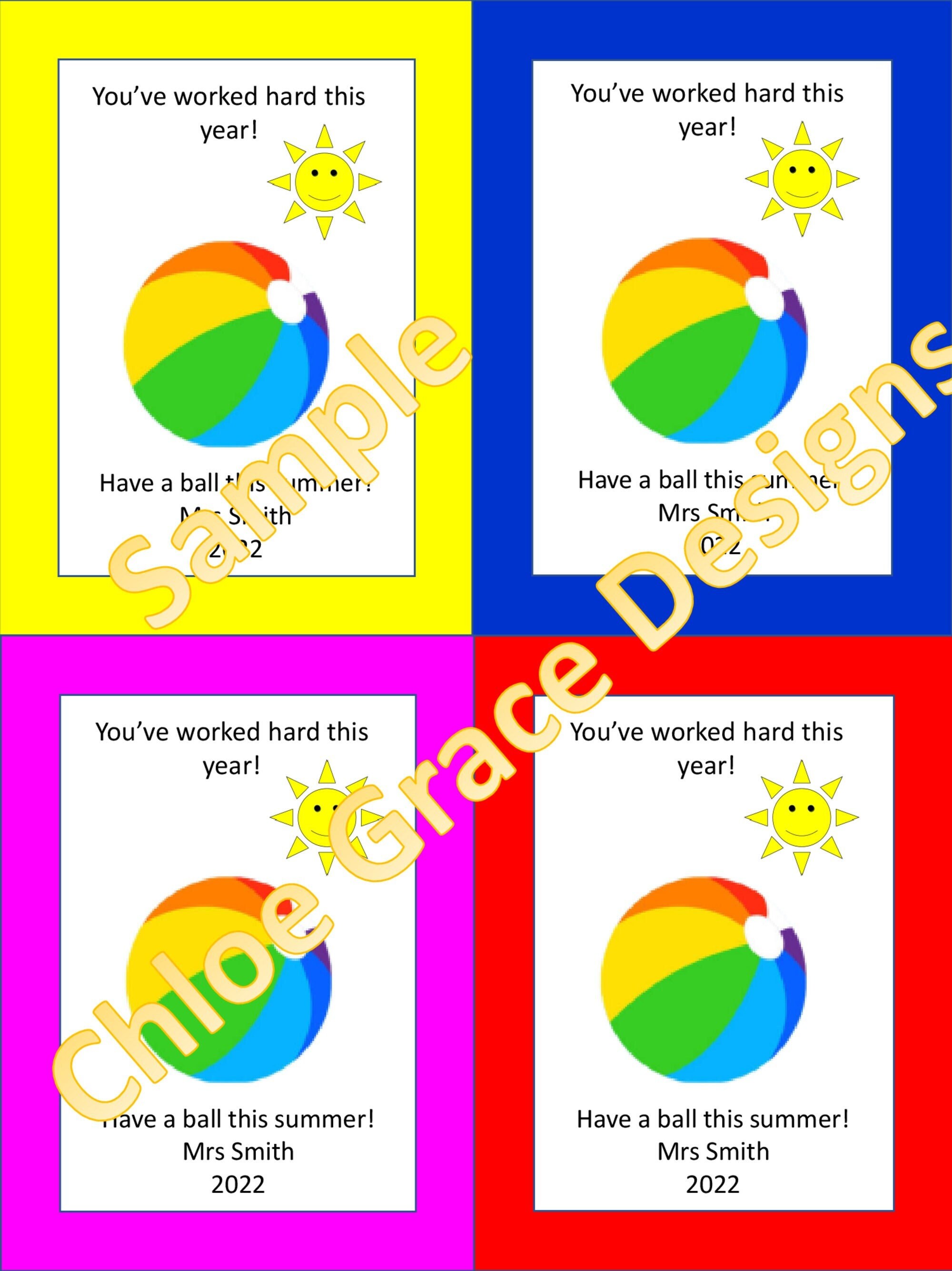 Printable Gift Tags for Pupil Summer Gifts - Etsy