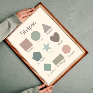 Set of 8 Educational Poster Set for Playroom or Nursery, Kids and ...