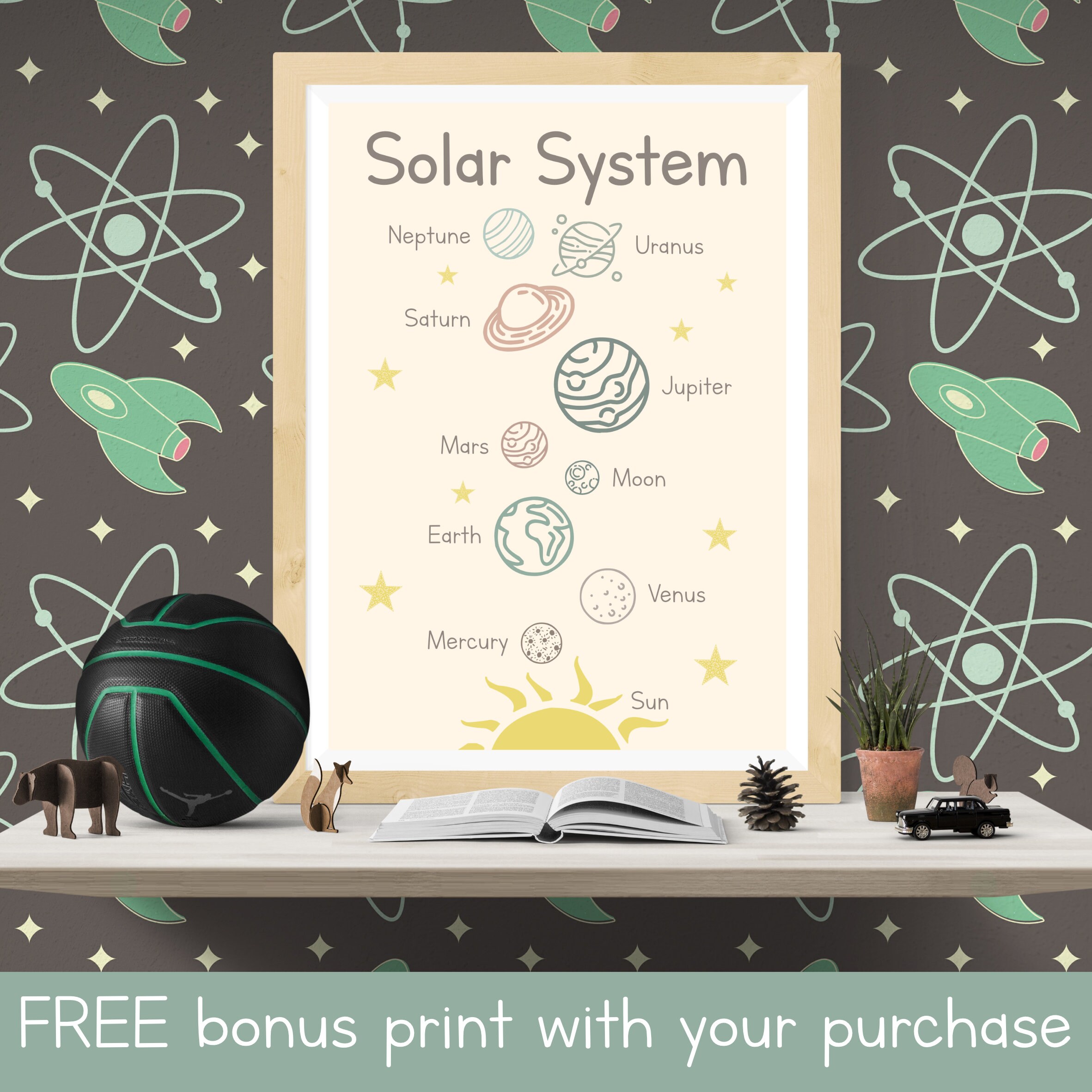 Set of 8 Educational Poster Set for Playroom or Nursery, Kids and ...