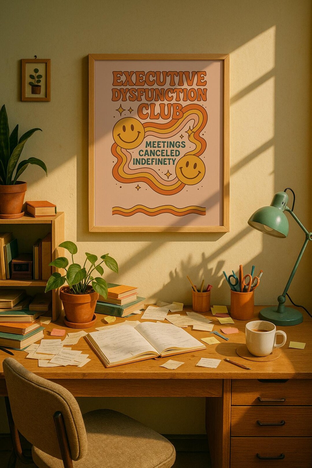 ADHD Executive Dysfunction Poster – Funny Retro Printable Wall Art | No ...