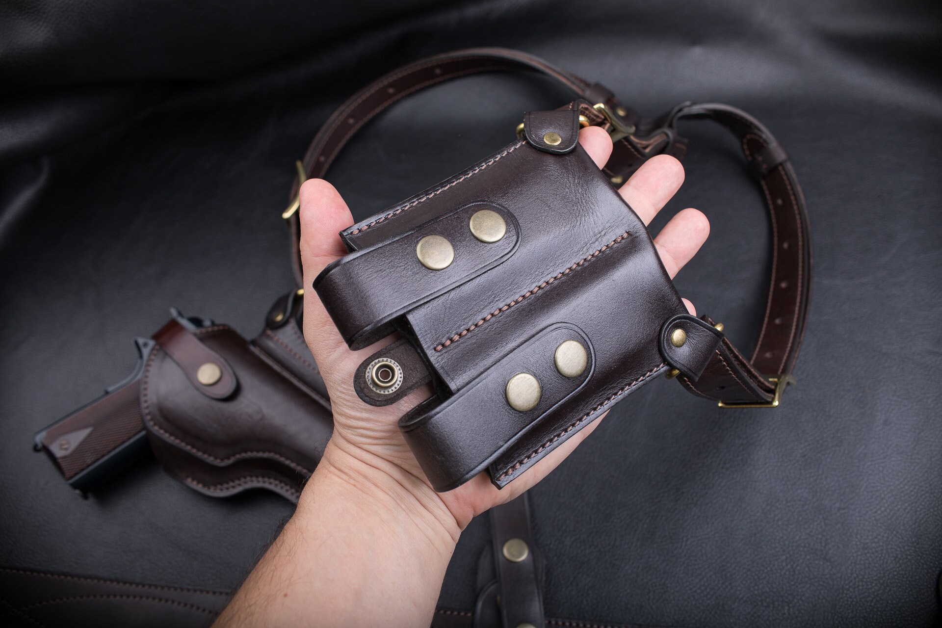 Colt 1911 Custom Made Leather Shoulder Spider Holster - Etsy