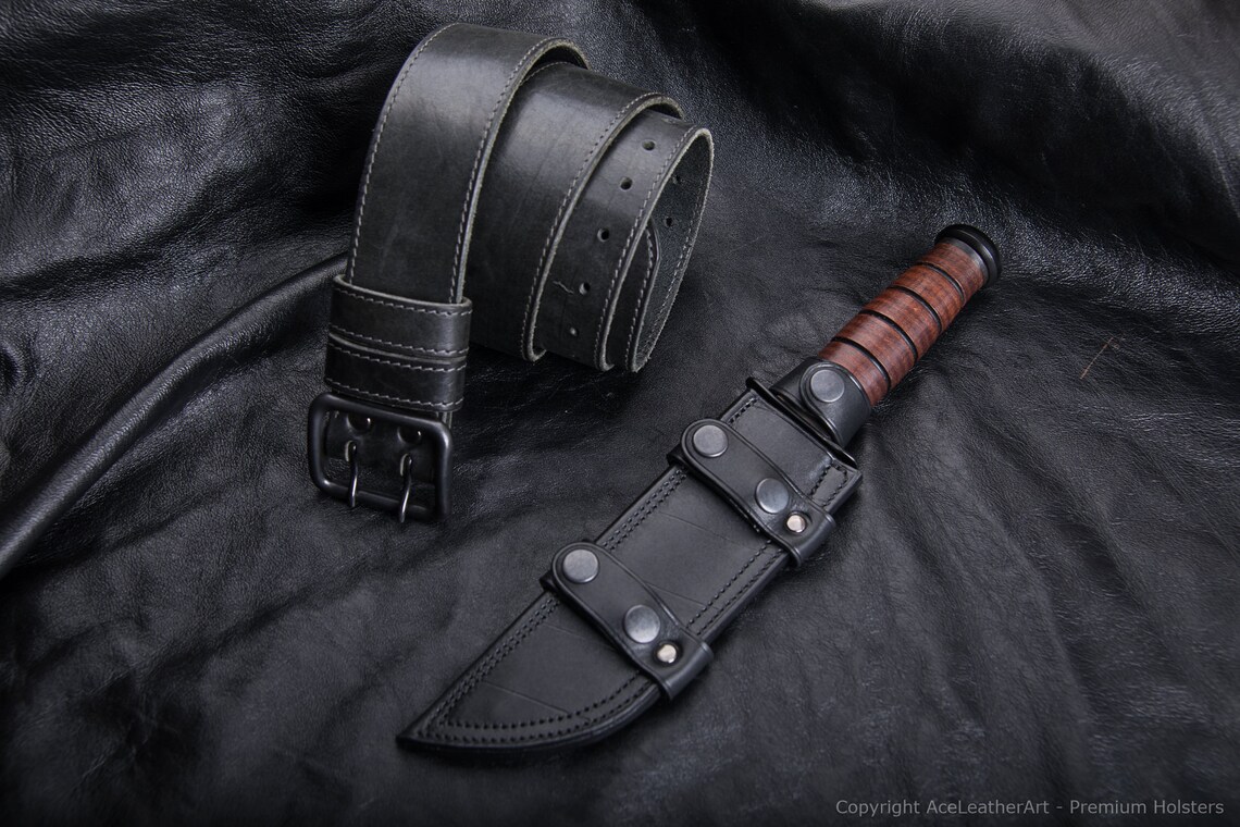 Ka-bar Scout Leather Knife Sheath Сustom Made Unique - Etsy