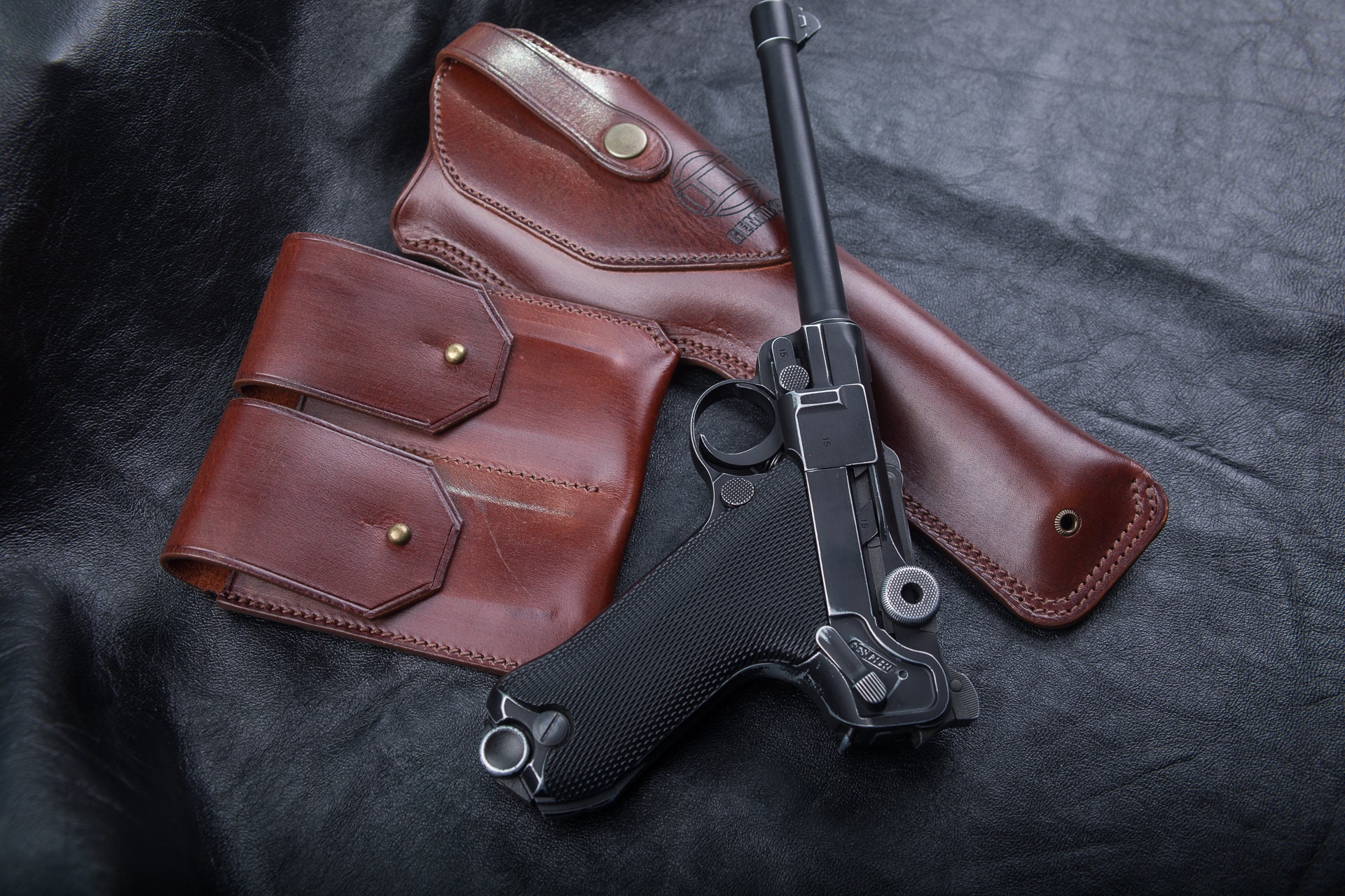 Luger P08 Custom Made Leather Holster Vintage Look Unique Design Retro ...