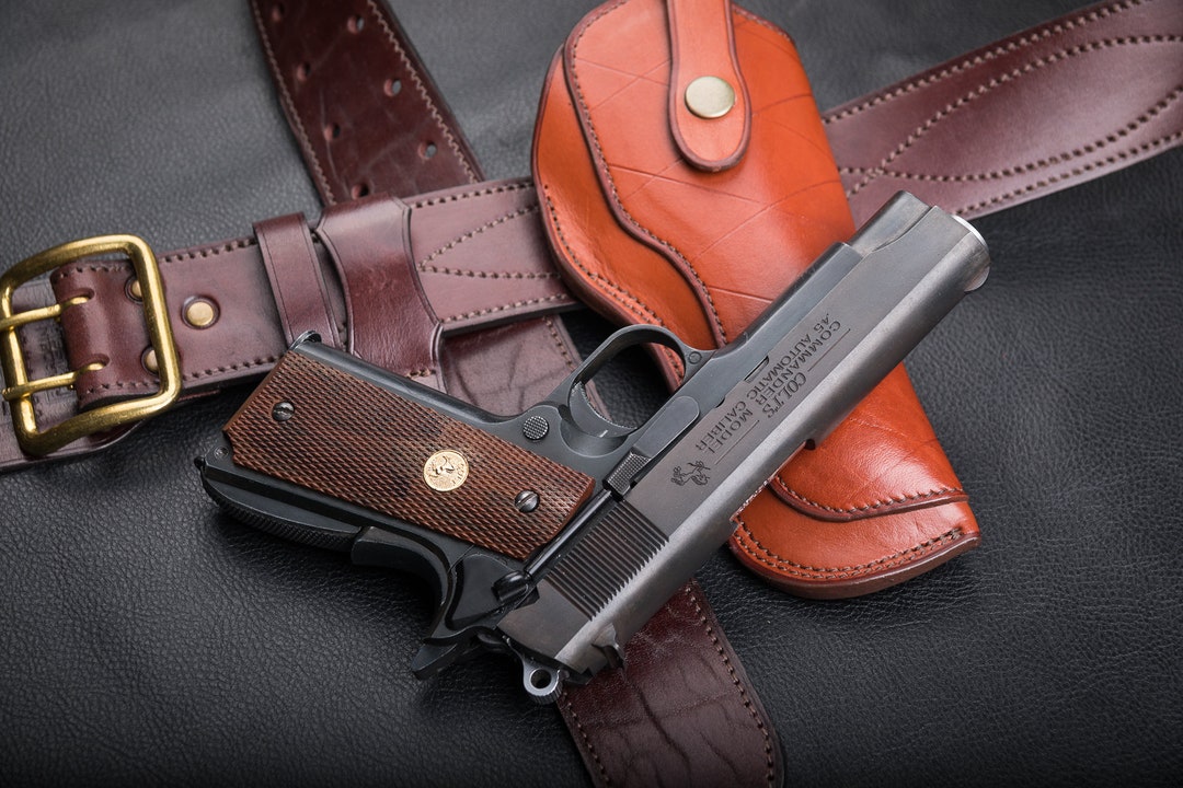 Colt Commander Custom Made Leather Belt Holster | Vintage Look | Unique ...