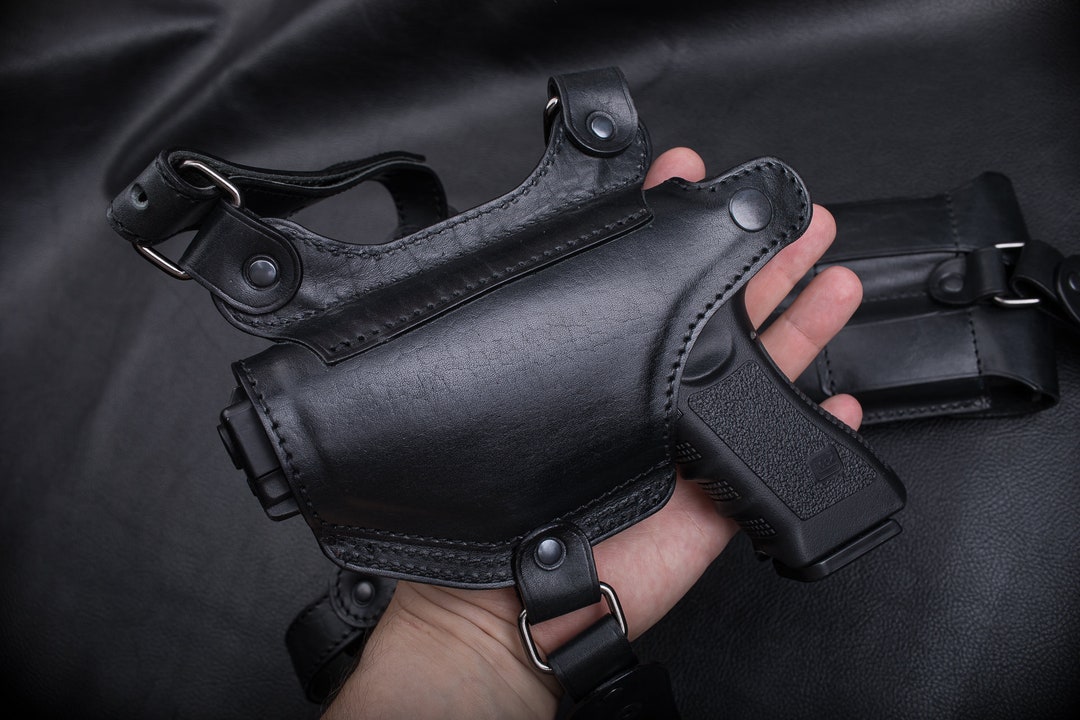 Glock Custom Made Leather Shoulder Spider Holster | Vintage Look ...