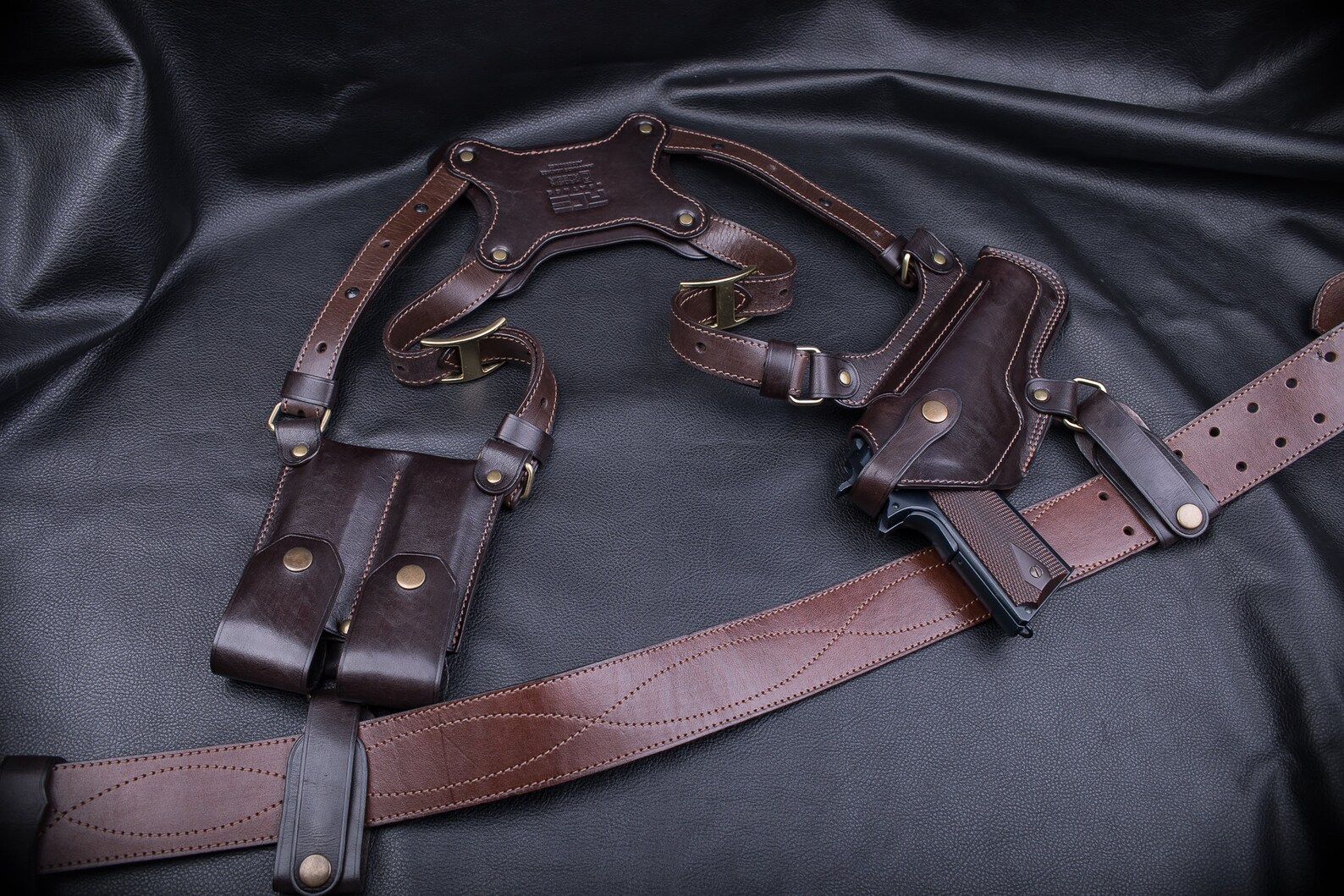 Colt 1911 Custom Made Leather Shoulder Spider Holster | Vintage Look ...