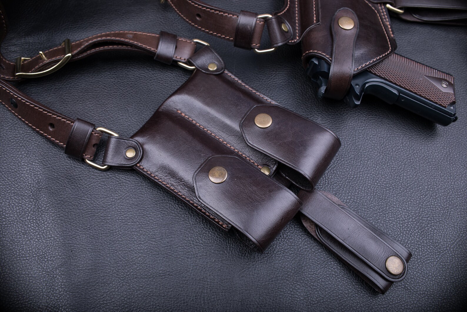 Colt 1911 Custom Made Leather Shoulder Spider Holster | Vintage Look ...