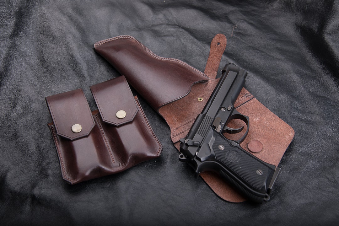 Beretta 92 Leather Flap Holster | Сustom Made | Unique Design | Vintage ...