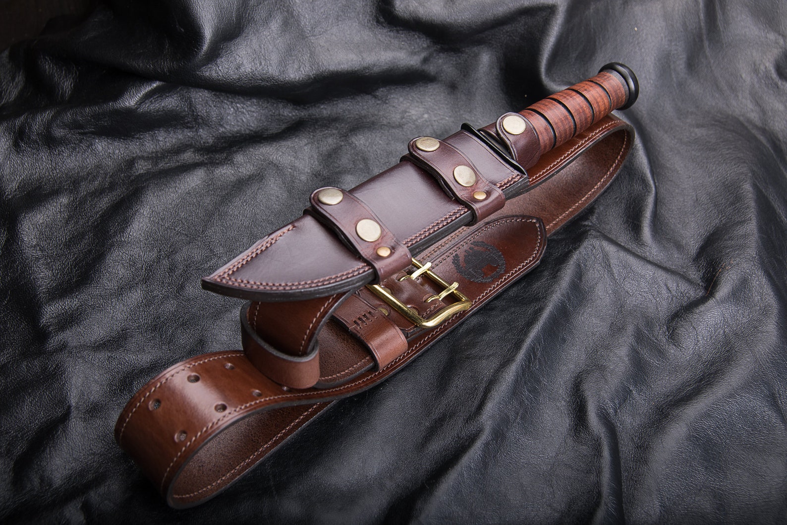 Ka-bar Scout Leather Knife Sheath Сustom Made Unique Design Vintage ...