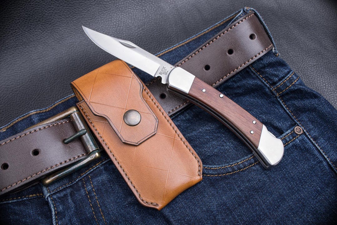 Leather OWB Carry Pouch for Buck 110 | Vintage Look | Retro Design ...