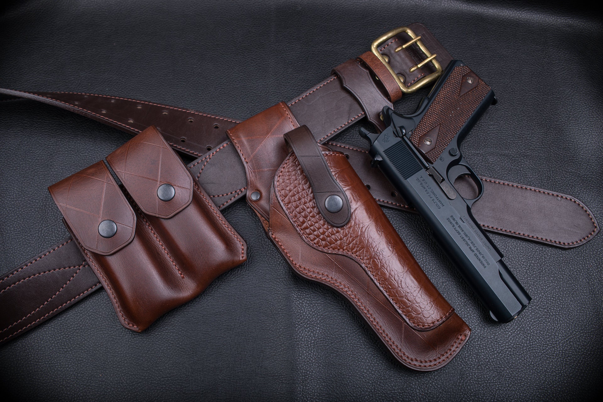 Colt 1911 Custom Made Leather Holster Vintage Look Unique Design Retro ...