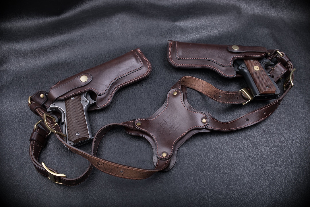 Colt 1911 Custom Made Leather Shoulder Spider Holster | Vintage Look ...
