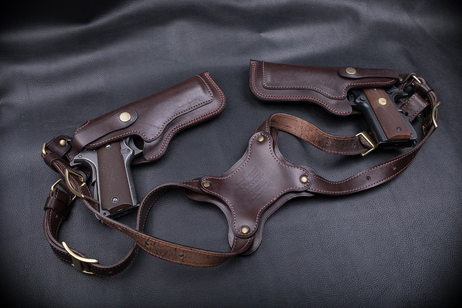 Colt 1911 Custom Made Leather Shoulder Spider Holster | Vintage Look ...