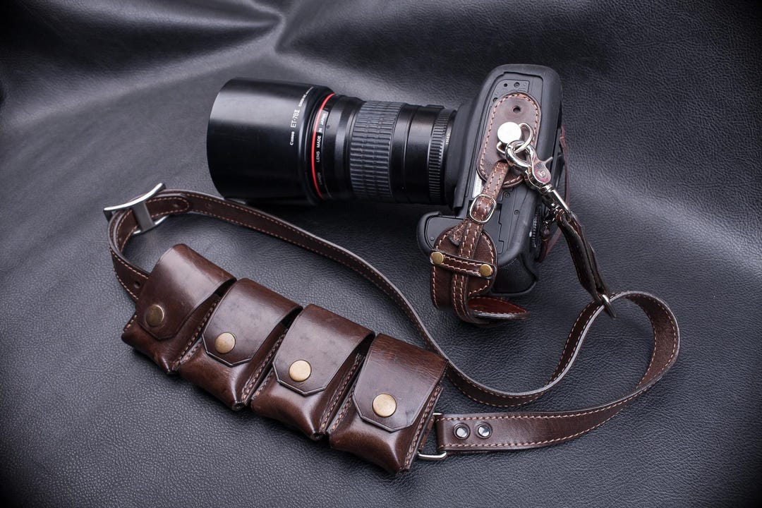 Retro Style DSLR Camera Shoulder Strap - Bandolier SET | Vintage Look ...