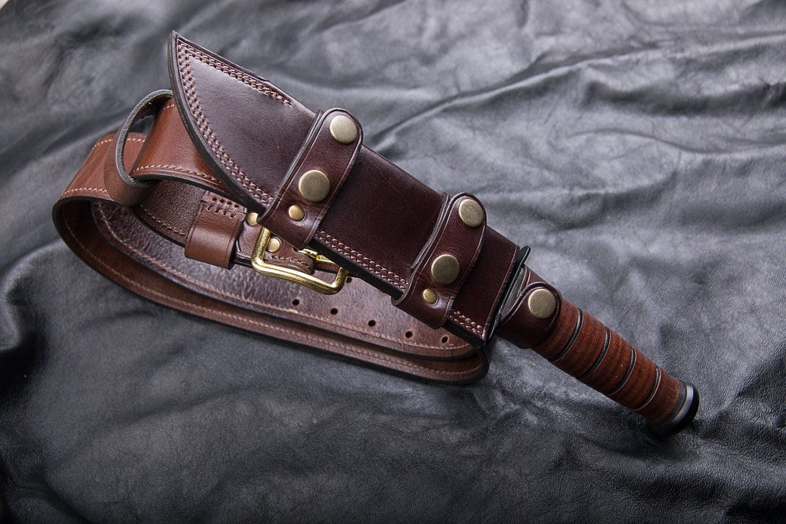 Ka-bar Scout Leather Knife Sheath Сustom Made Unique - Etsy