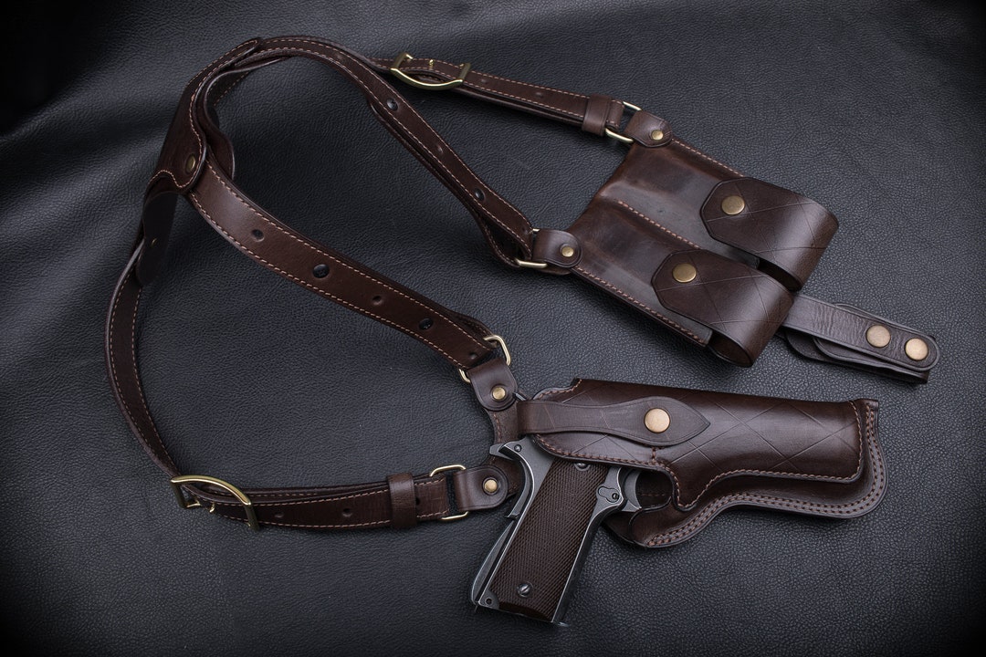 Colt 1911 Custom Made Leather Shoulder Spider Holster | Vintage Look ...