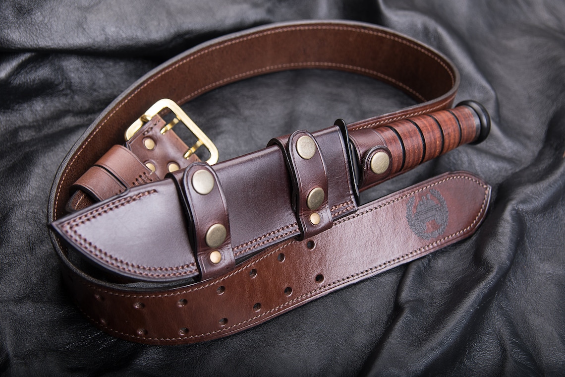 Ka-bar Scout Leather Knife Sheath Сustom Made Unique - Etsy
