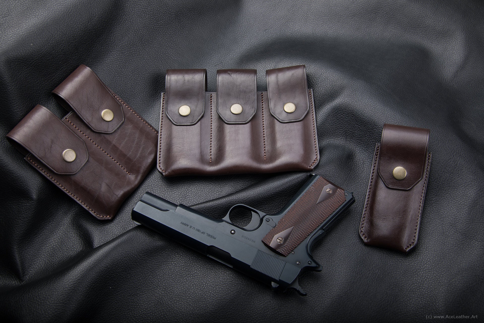 Colt 1911 Leather Magazine Pouch | Vintage Look | Retro Style - Etsy