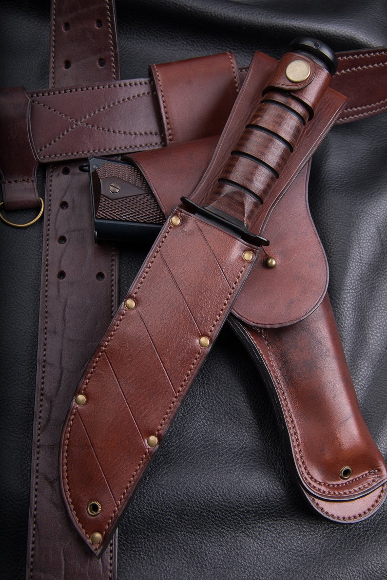 Ka-bar Leather Knife Sheath Сustom Made Unique Design - Etsy