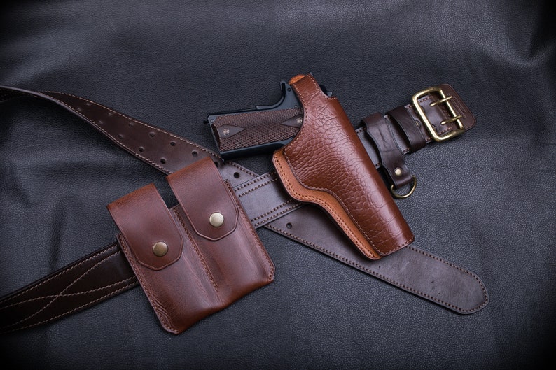 Colt 1911 Leather Magazine Pouch | Vintage Look | Retro Style - Etsy