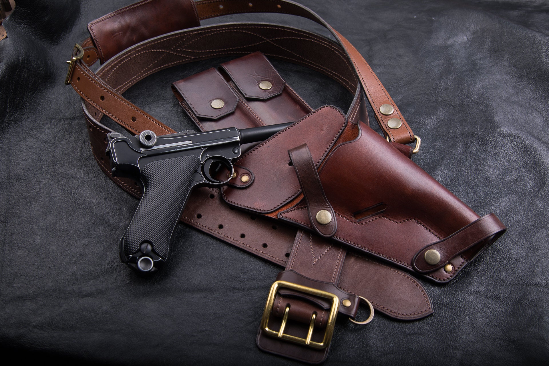 Luger P08 Custom Made Leather Holster Vintage Look Unique Design Retro ...