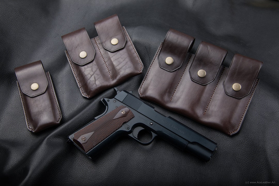 Colt 1911 Leather Magazine Pouch | Vintage Look | Retro Style - Etsy