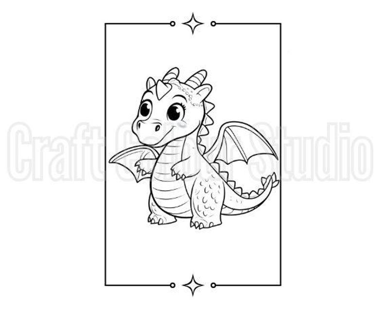 Cute Dragons Printable Colouring Pages - Etsy