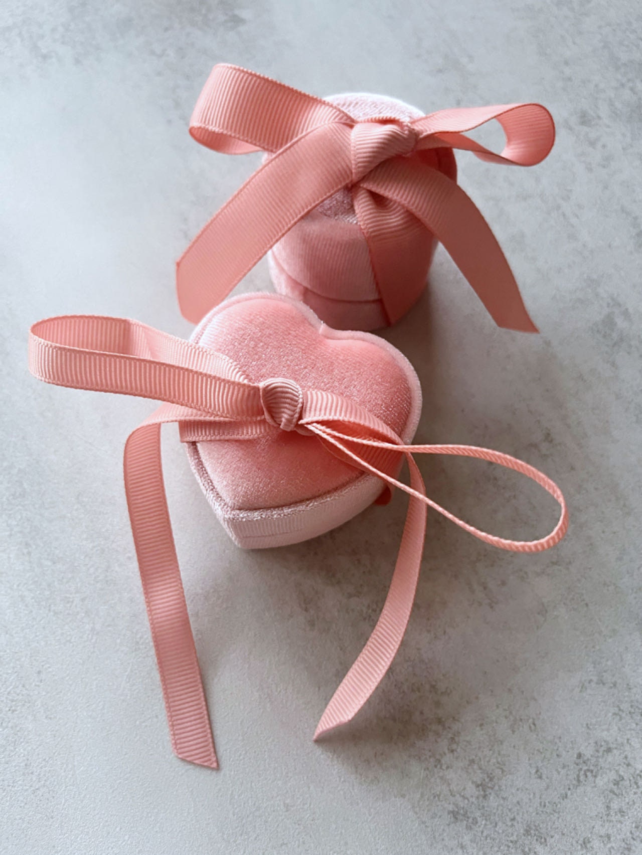 Pink Velvet Ring Box Jewellery Packaging Storage Box With Ribbon ...