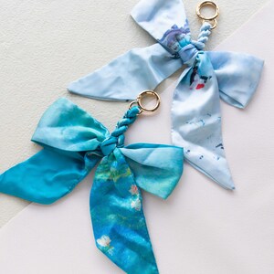 Soft Braided Skinny Scarf Keychain Keyring Hangbag Purse Vintage Art ...
