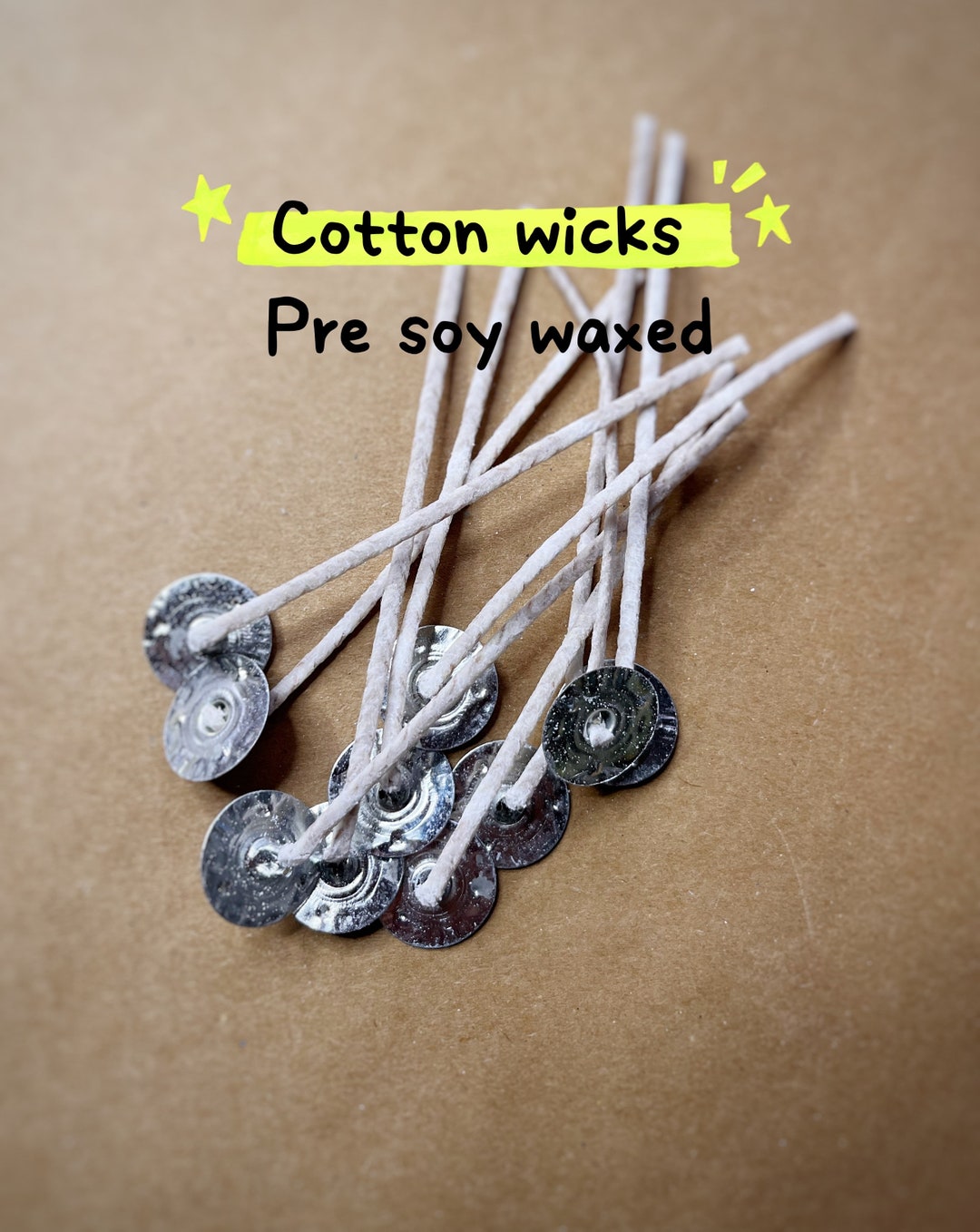 Eco Natural Cotton Cord Core Wicks Soy Wax DIY Shaped Container Scented ...
