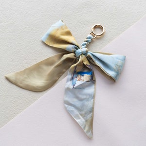Soft Braided Skinny Scarf Keychain Keyring Hangbag Purse Vintage Art ...