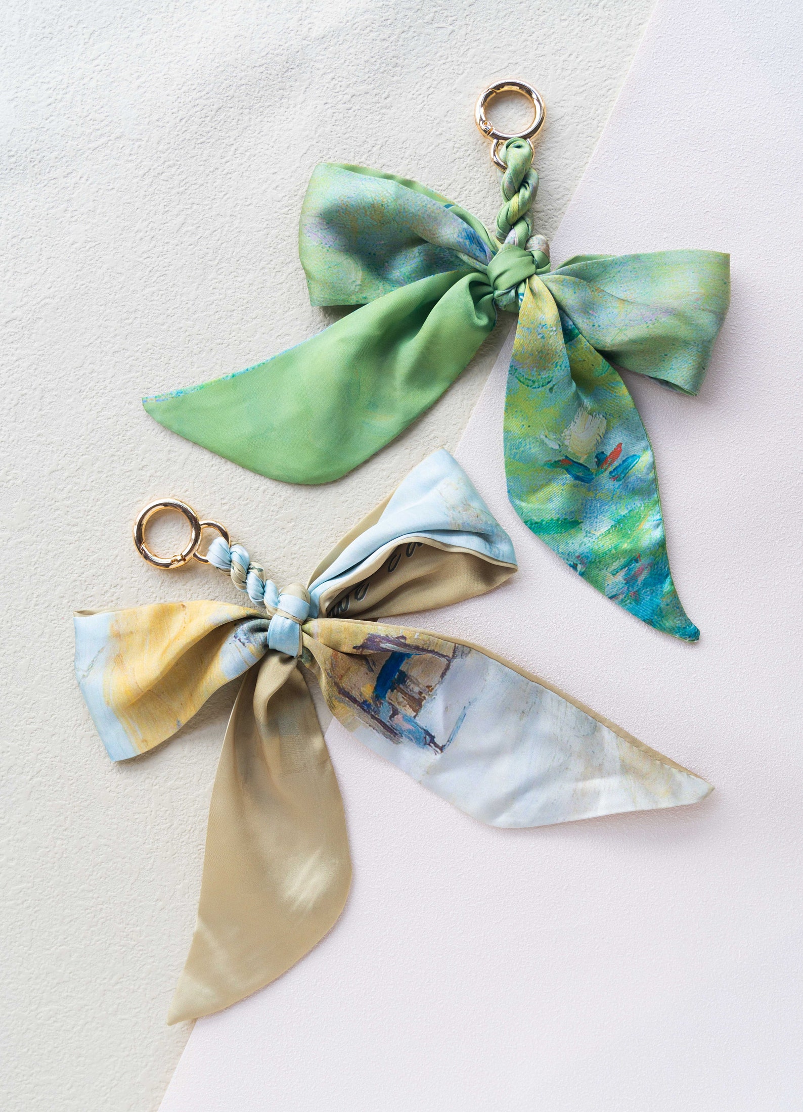 Soft Braided Skinny Scarf Keychain Keyring Hangbag Purse Vintage Art ...