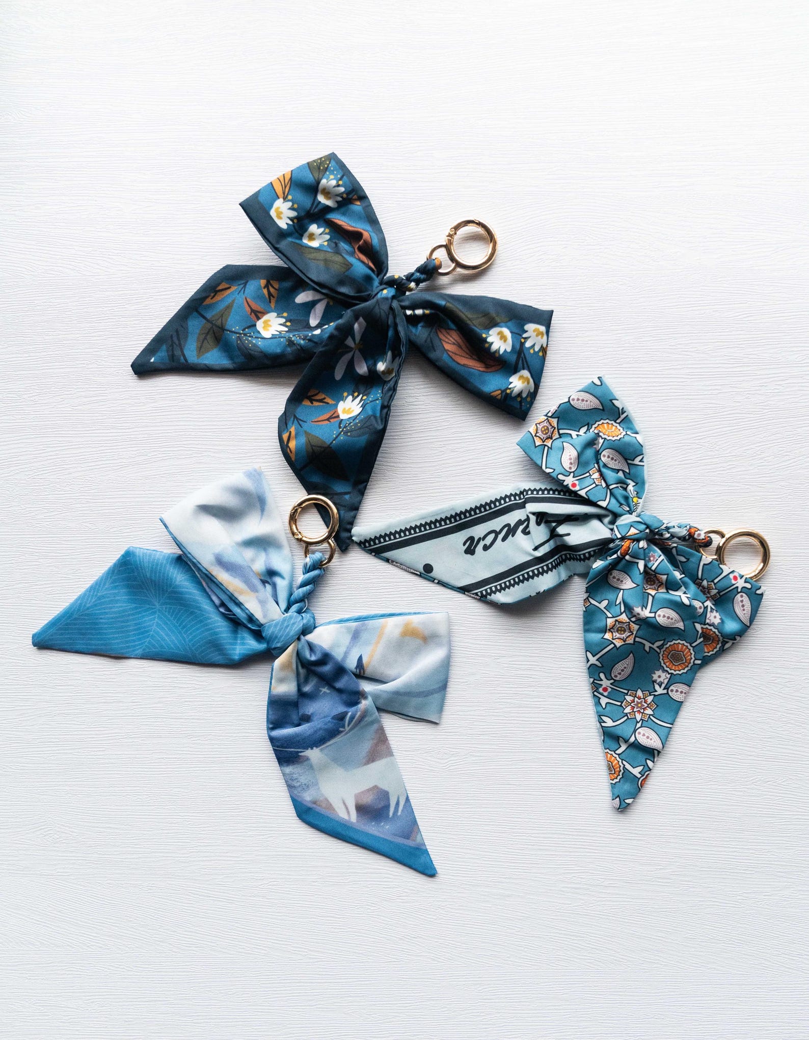 Soft Braided Skinny Scarf Keychain Keyring Hangbag Purse Vintage Art ...