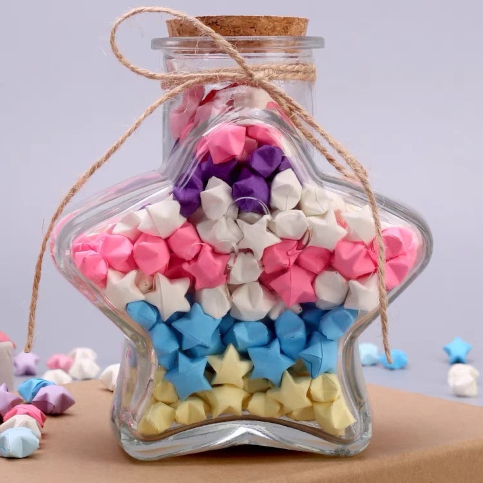 Star Shape Glass Wish Bottle Container Home Display DIY Supply Craft ...