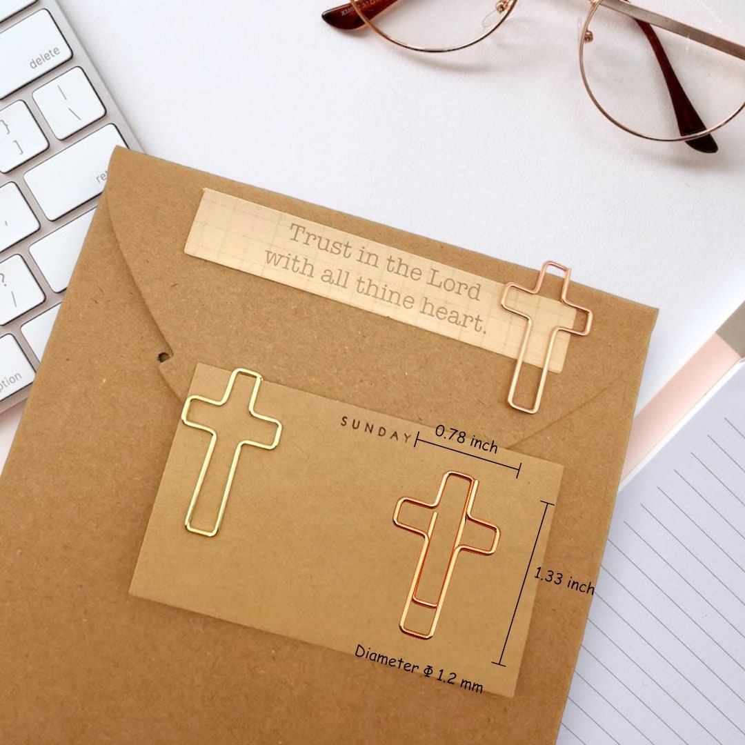 Cross Paper Clip Catholic Christian Paper Clip Stationary for Catholic ...