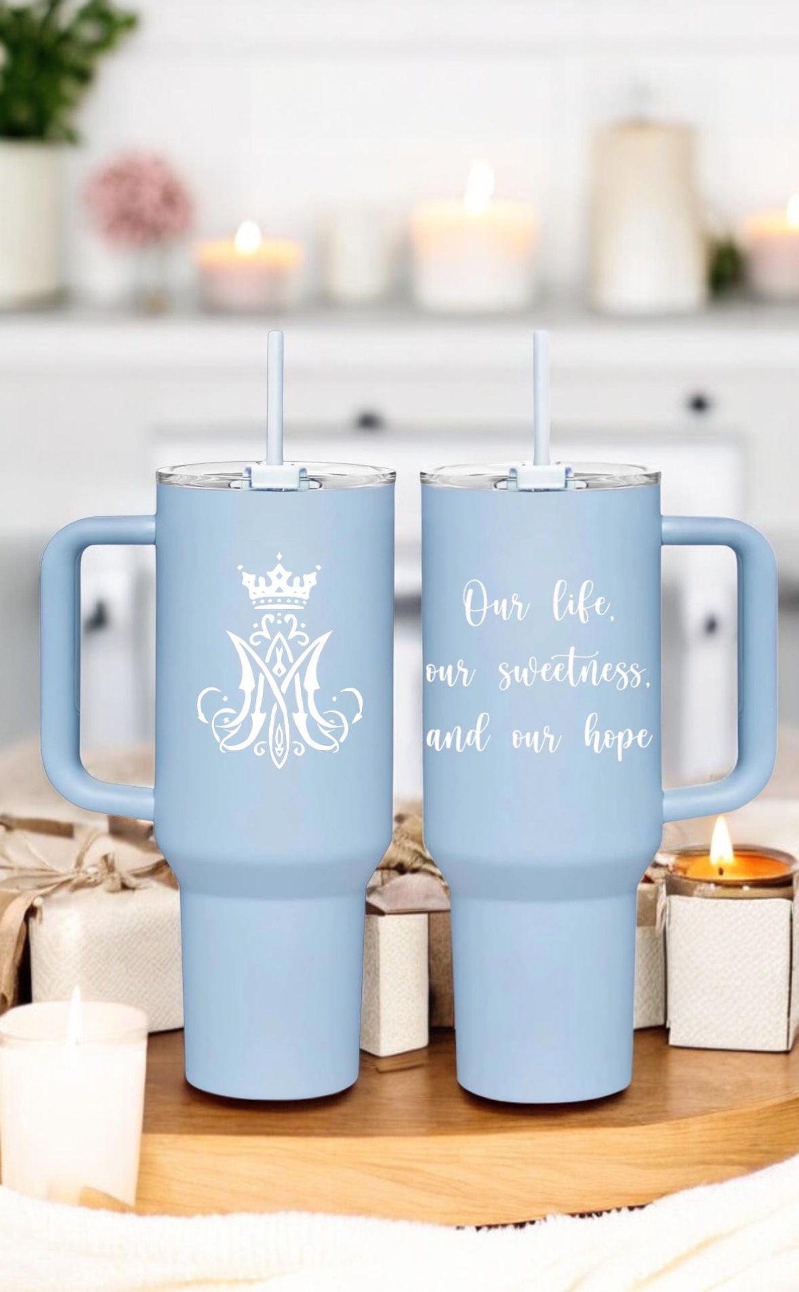 Personalized Catholic Gifts for Women Travel Tumblers Marian Virgen ...
