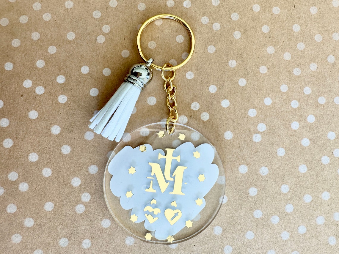 Marian Miraculous Medal Keychain Catholic Woman's Perfect Gift for Mom ...
