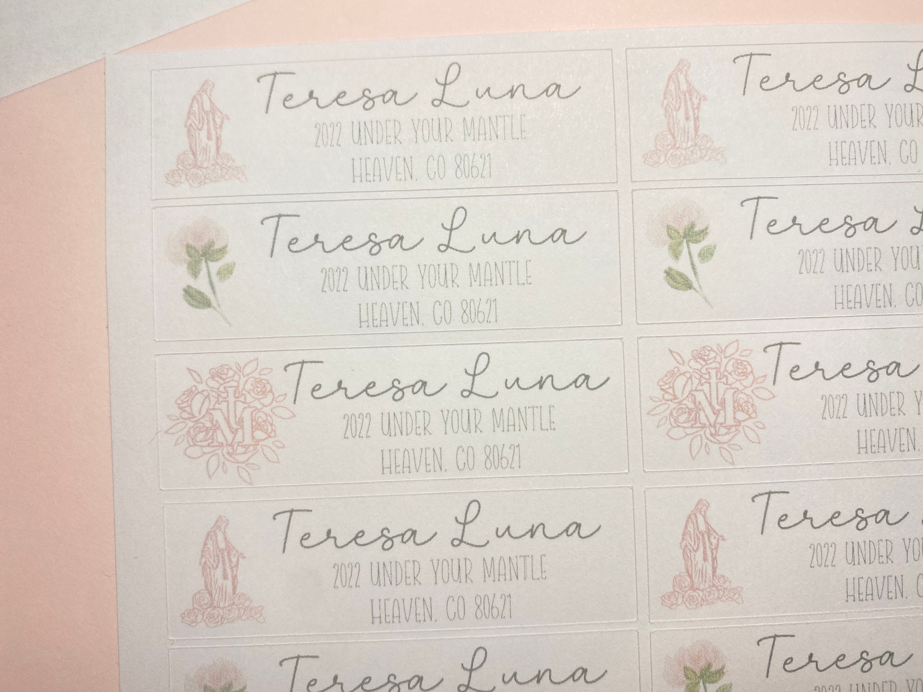 Catholic Address Labels Marian Virgin Mary Virgen Maria - Etsy