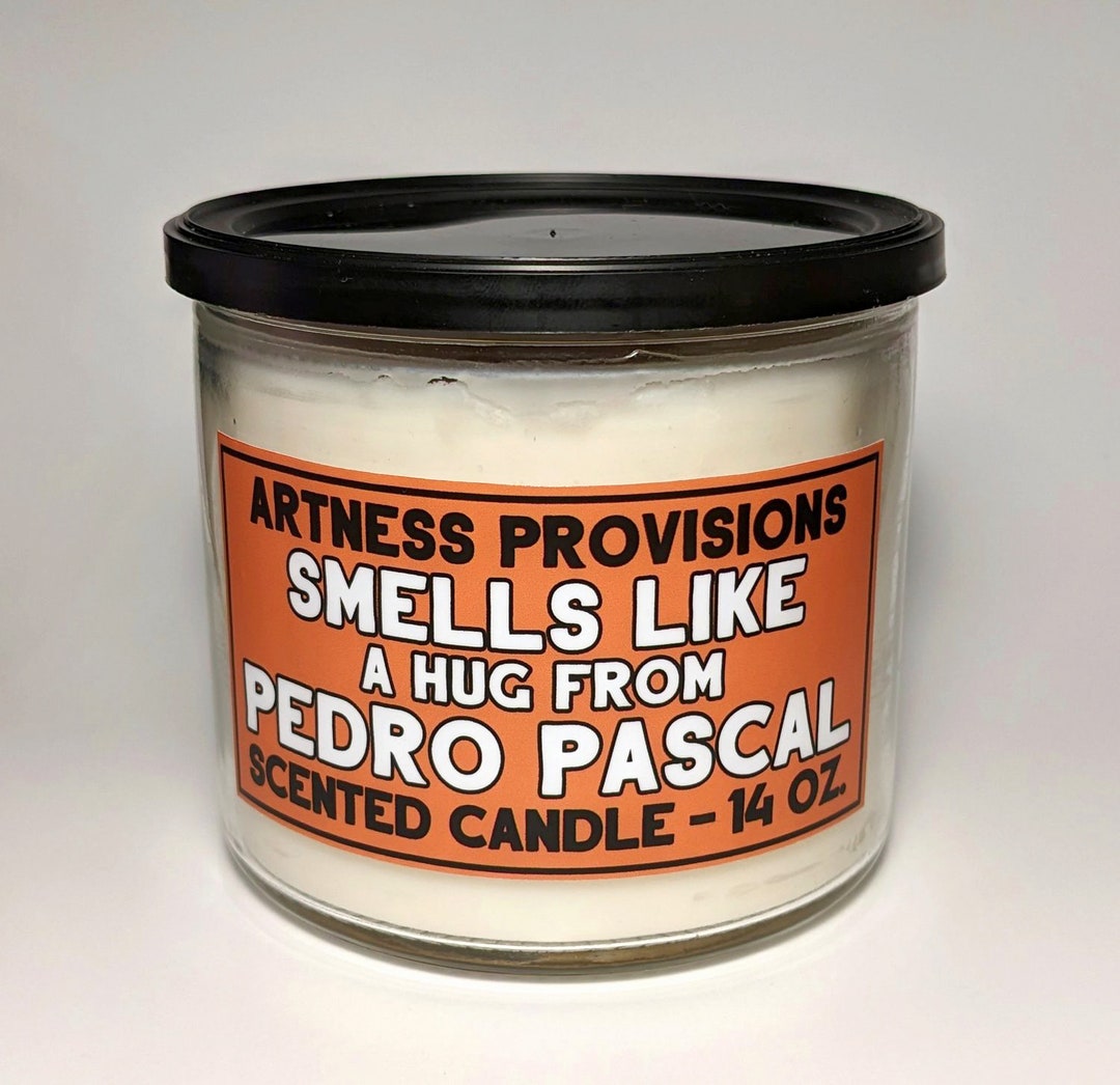 A Hug From PEDRO PASCAL Scented Candle Fan Gift - Etsy