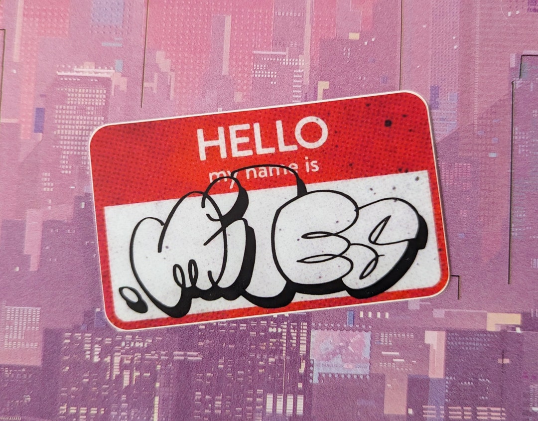 MILES MORALES Peter B. Parker Nametag Vinyl Sticker Graffiti - Etsy