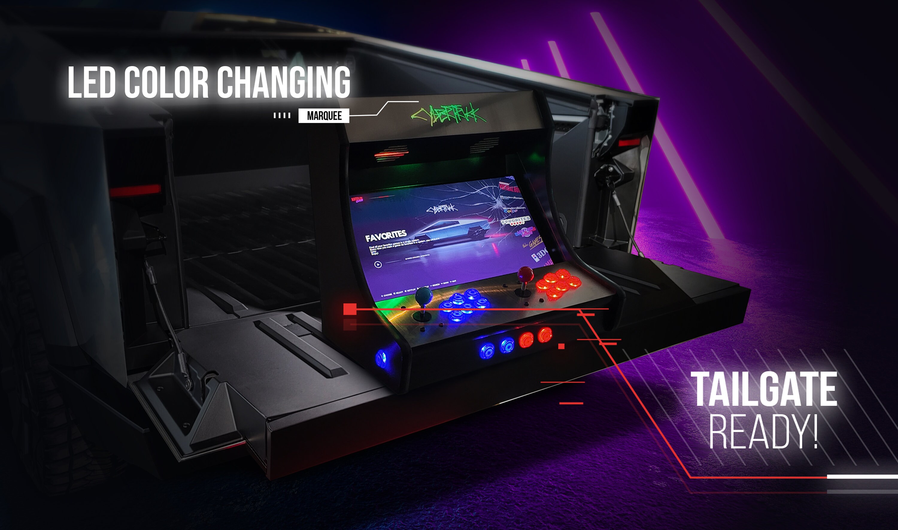 CYBERTRUCK Retro Arcade Machine Table Top / Bartop Over 10K Top Retro ...