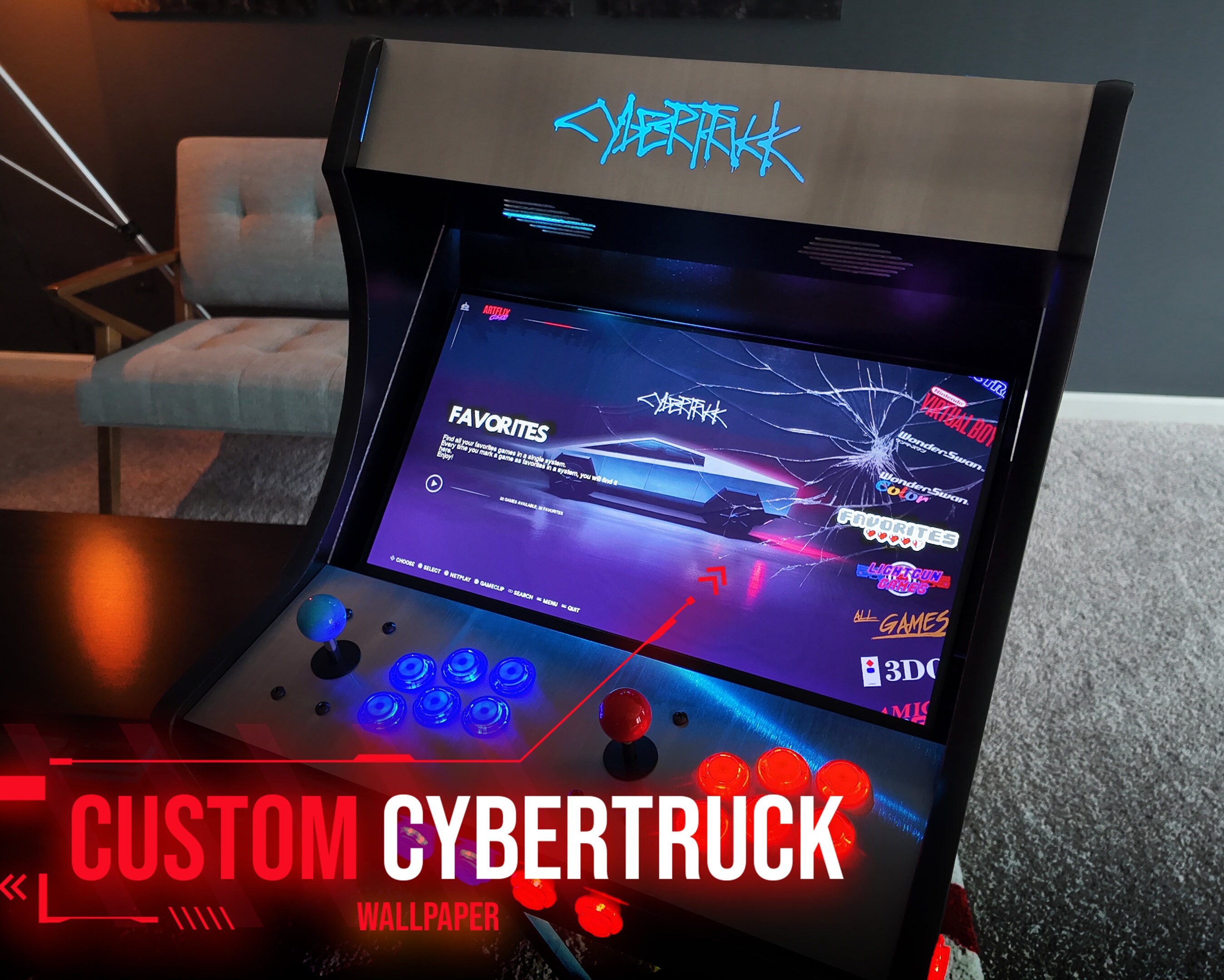 CYBERTRUCK Retro Arcade Machine Table Top / Bartop Over 10K Top Retro ...