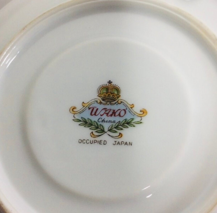 Vintage 1940s Wako Tea Cup & Saucer Set Made in Occupied Japan White ...
