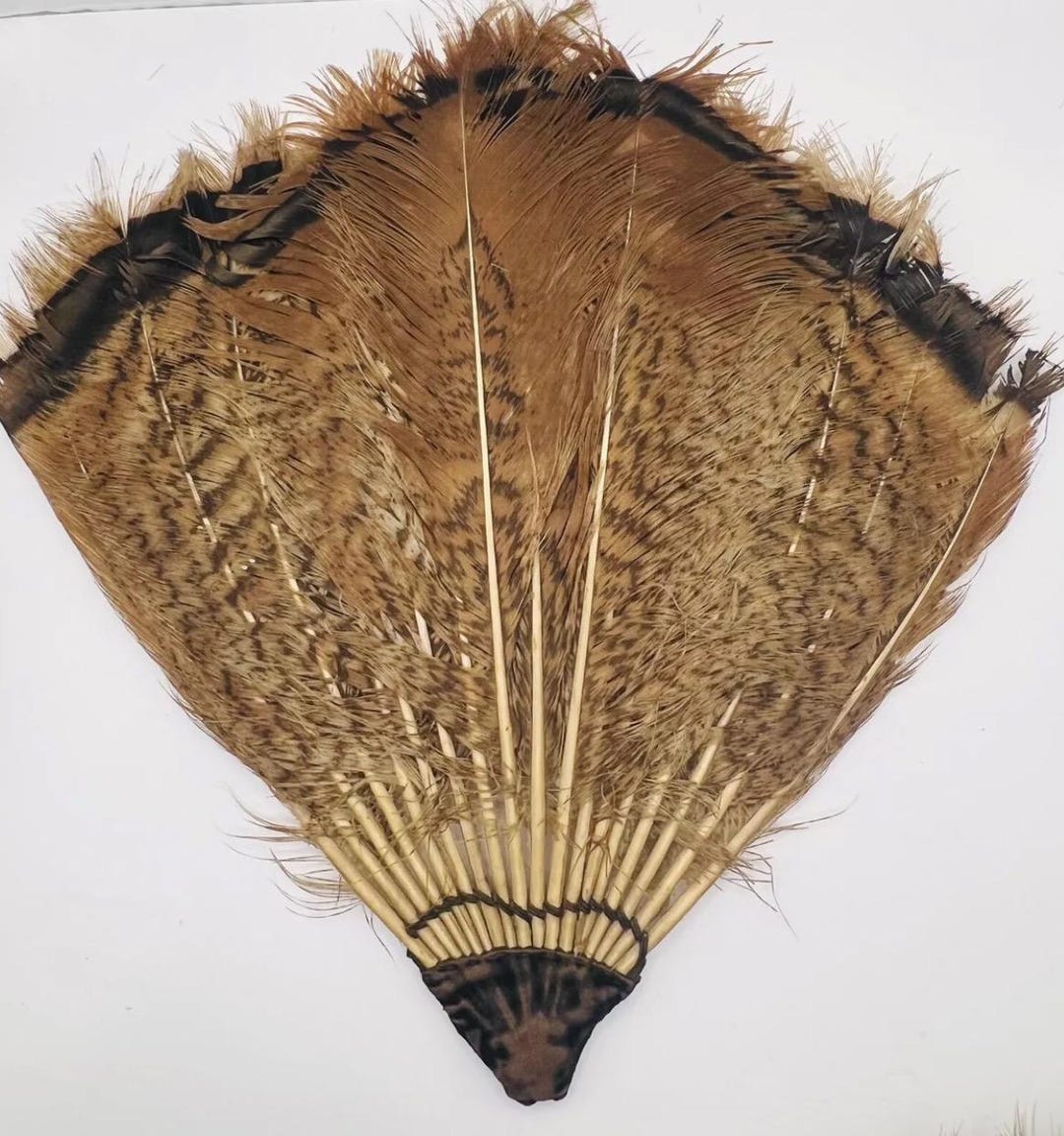 Antique Victorian Mid 19th Century 1800's Hand Turkey Feather Fan From ...