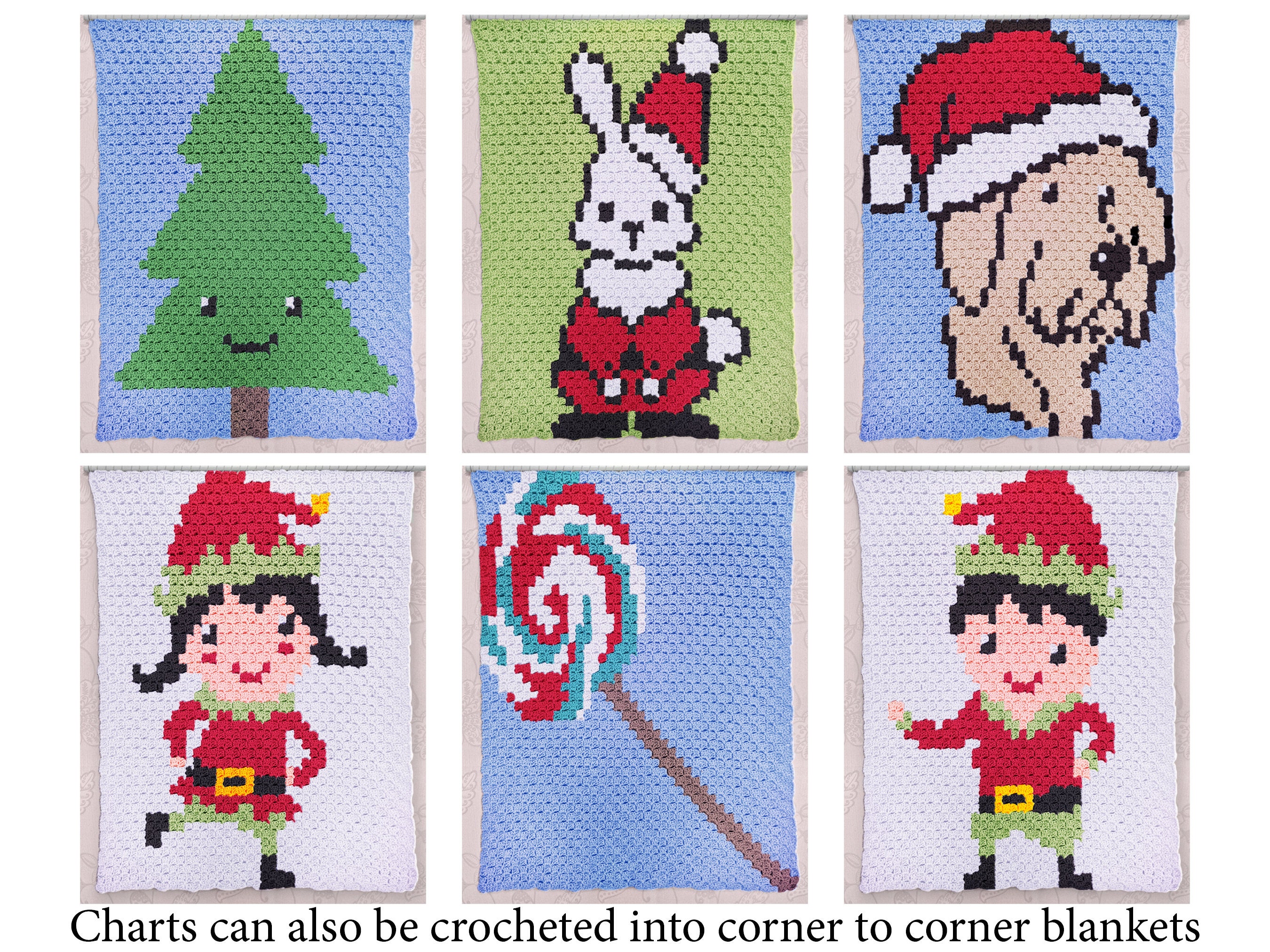 Christmas Intarsia Charted Graphed Picture and Knitting Pattern Bundle ...