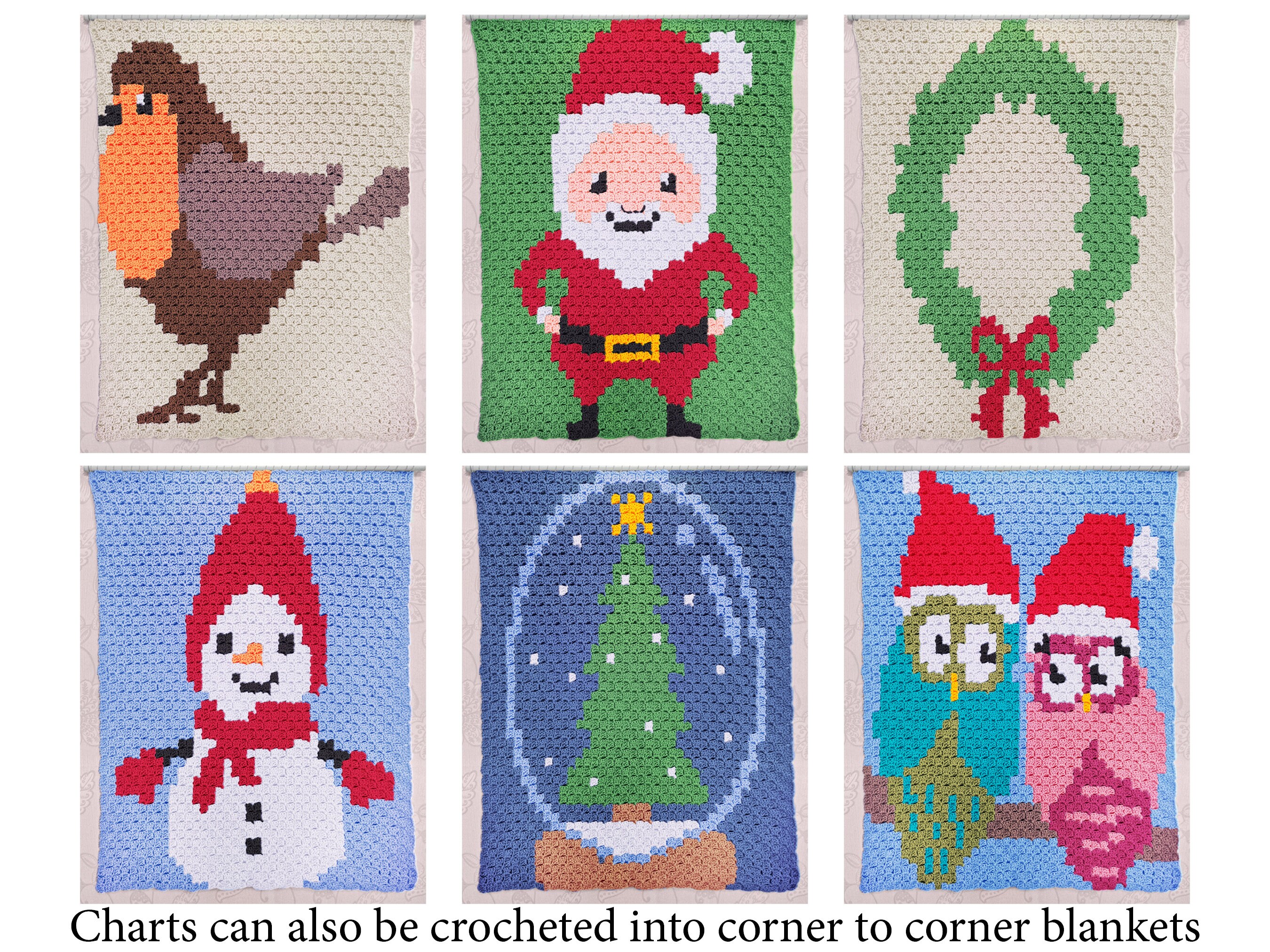 Christmas Intarsia Charted Graphed Picture and Knitting Pattern Bundle ...