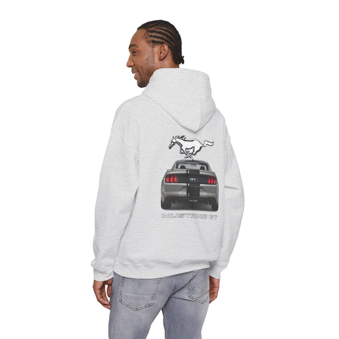 Mustang GT Hoodie, Muscle Car Sweatshirt With Rear View Graphic ...