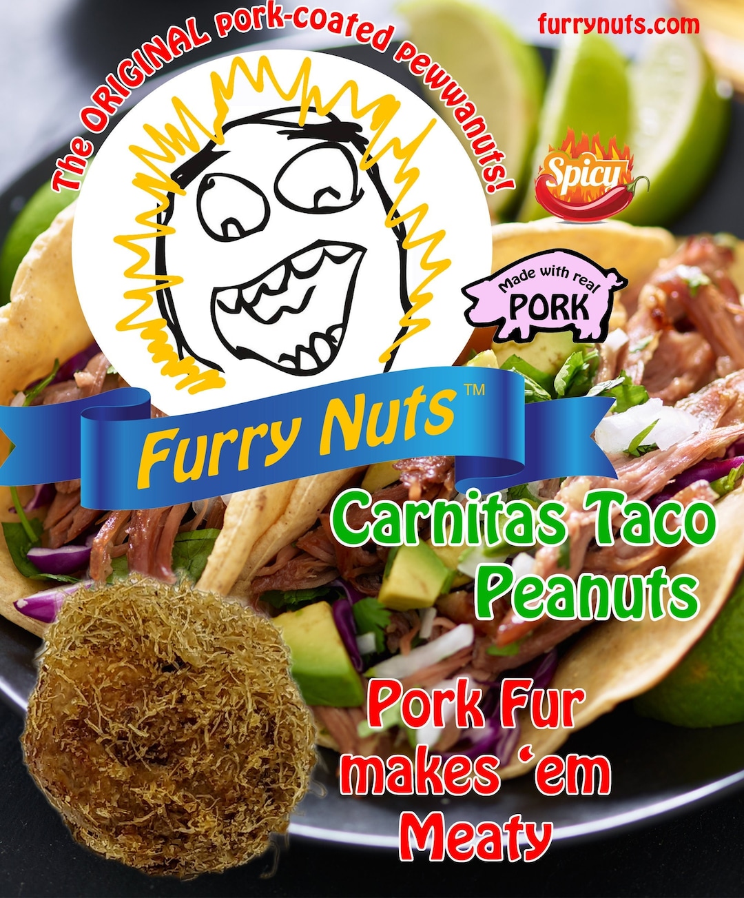 Furry Nuts Carnitas Taco Peanuts - Etsy